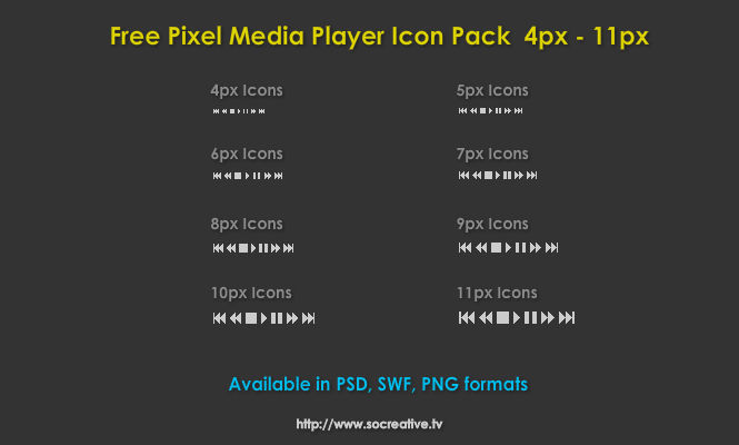 Free Pixel Media Player Icons by socreative on DeviantArt