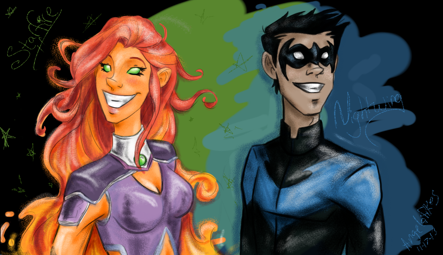 Starfire And Nightwing By 0123hawkpath3210 On Deviantart