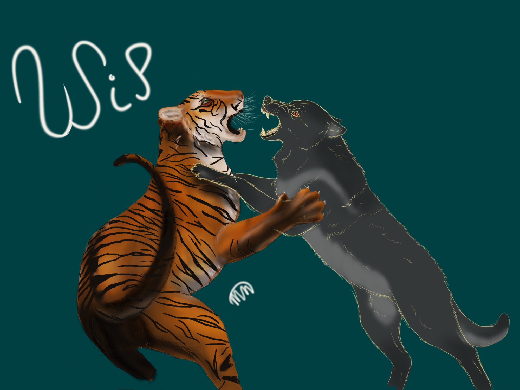 Wolf And Tiger by wolfmoon103 on DeviantArt