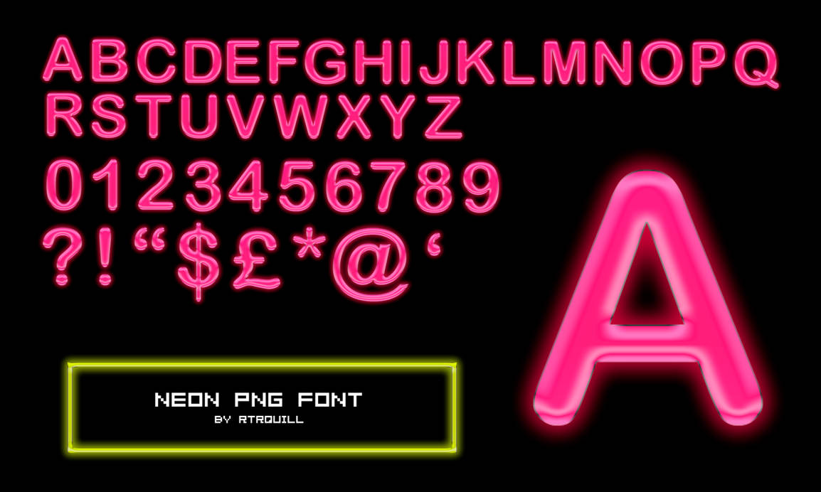 Neon Png Font by RTRQuill by RTRad on DeviantArt