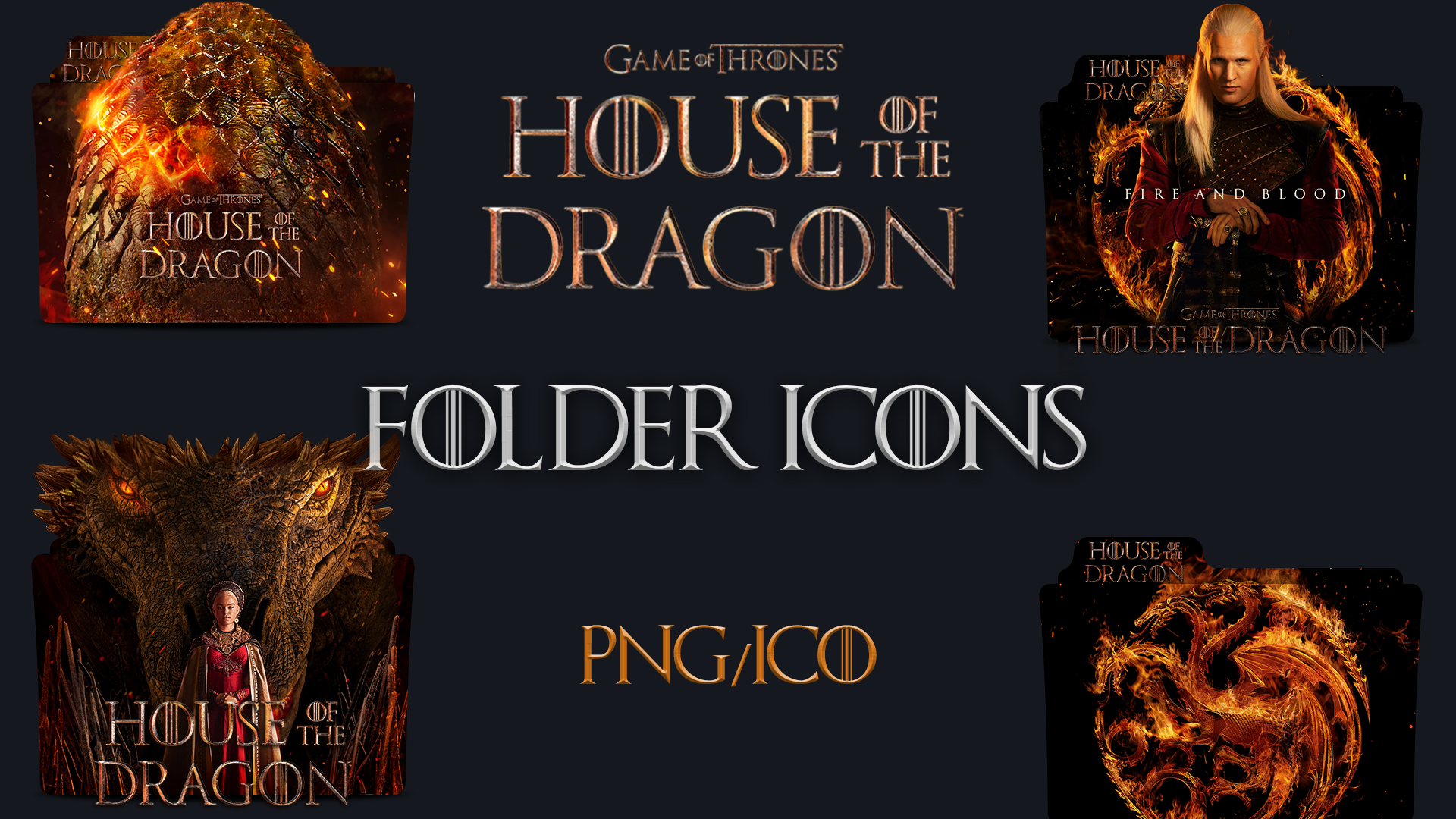 House Of The Dragon Folder Icon Pack by Whiteline0 on DeviantArt