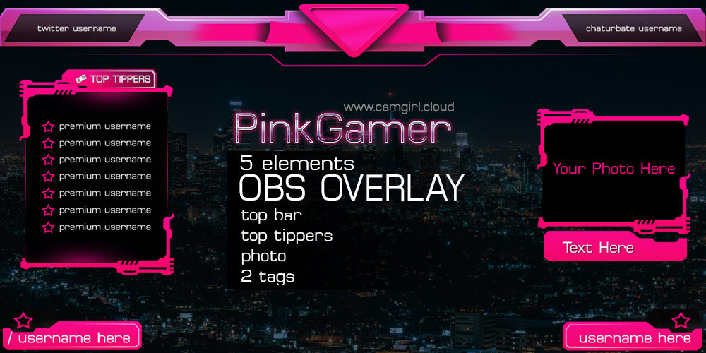 OBS Overlay PinkGamer by cgc-dan on DeviantArt