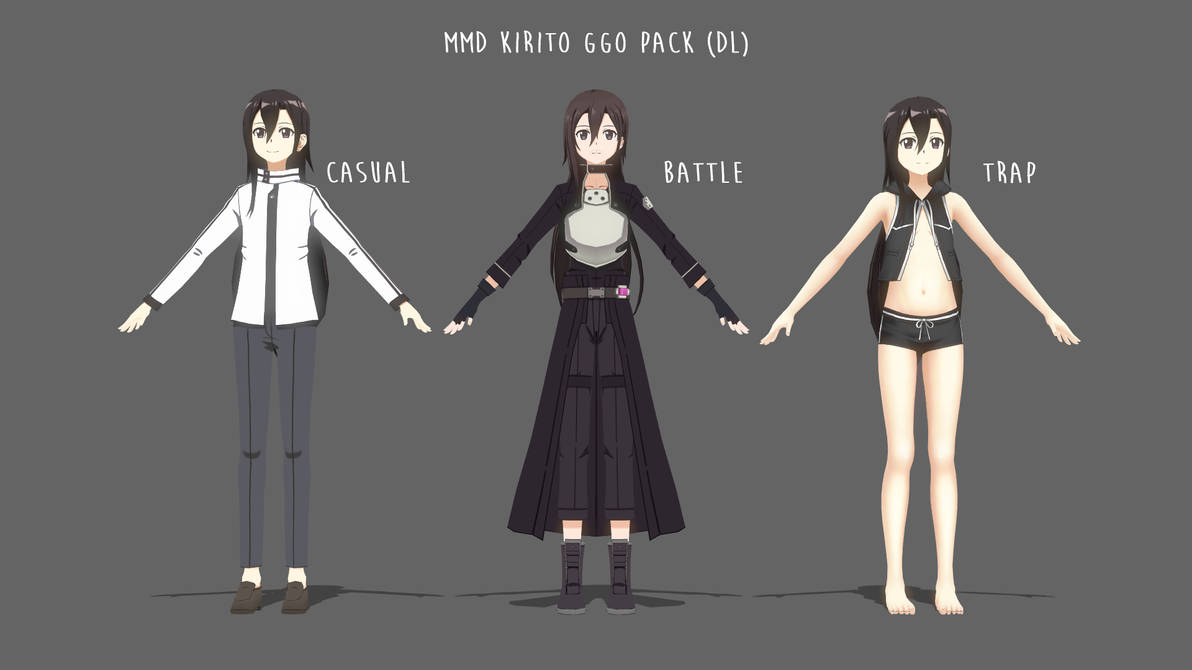 [MMD DL] Sword Art Online- Kirito GGO PACK by WhiteWolf-kun on DeviantArt