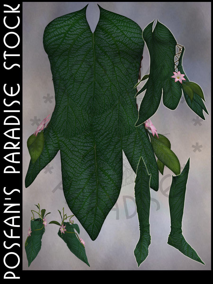 Fairy FlowerLeaf Dress w/Accessories 001 by poserfan-stock on DeviantArt