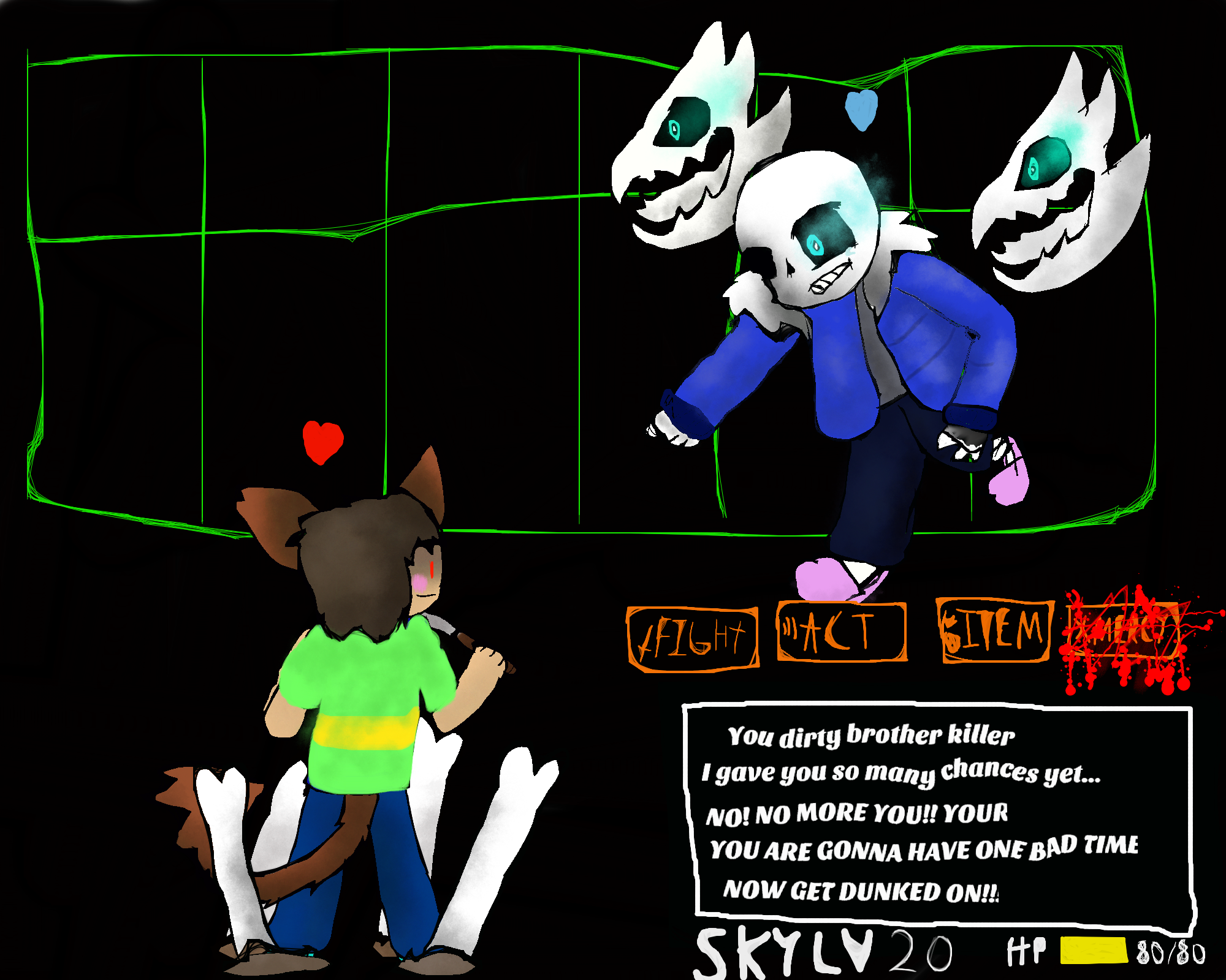 Undertale SANS VS CHARA by skygamer14 on DeviantArt