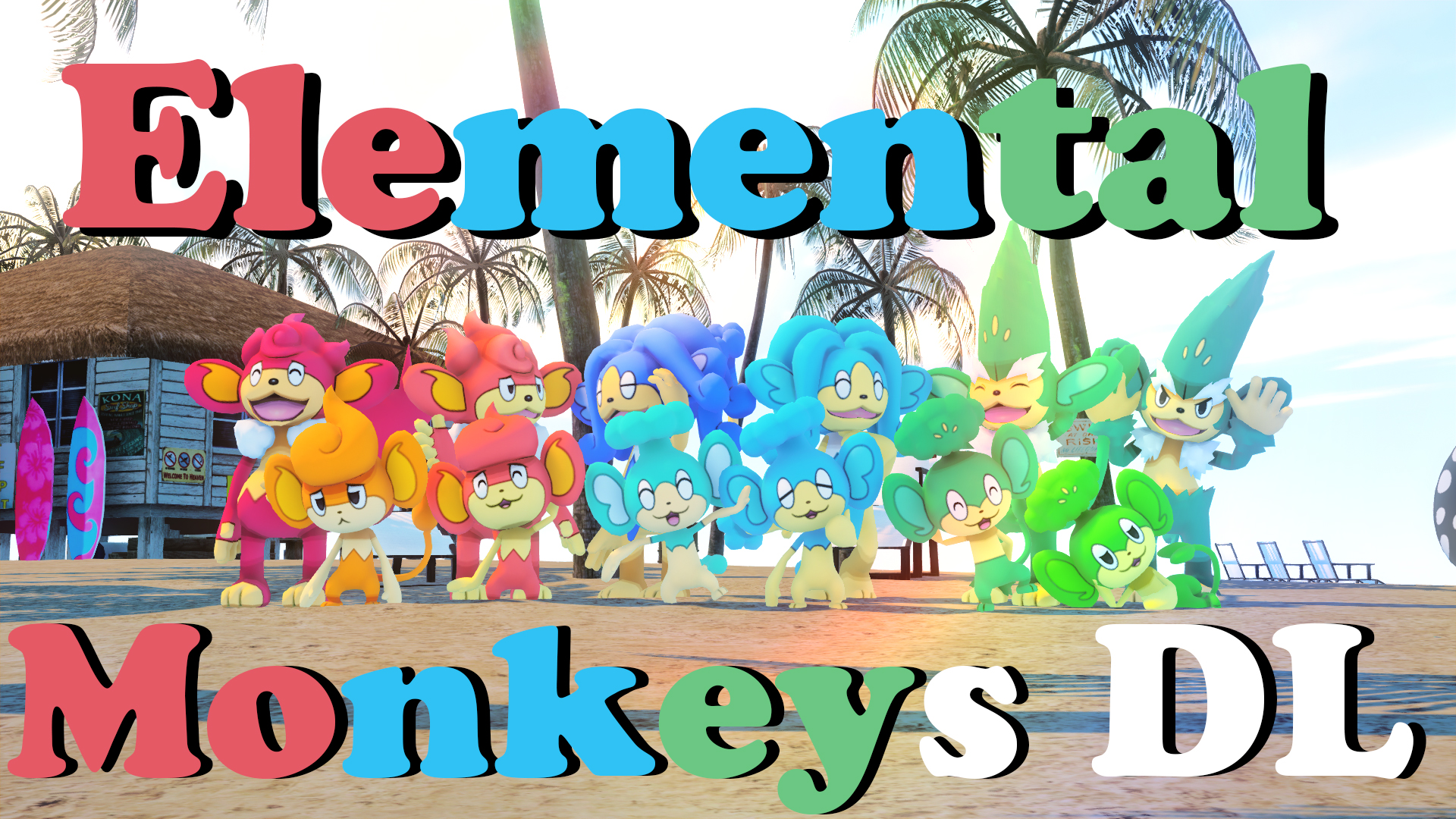 Elemental Monkeys DL by Tsuna178 on DeviantArt