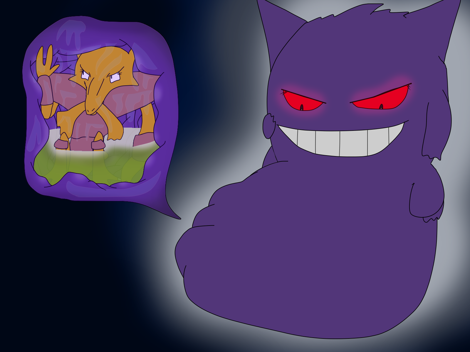 Gengar vs Alakazam (VORE) by pkmn57 on DeviantArt