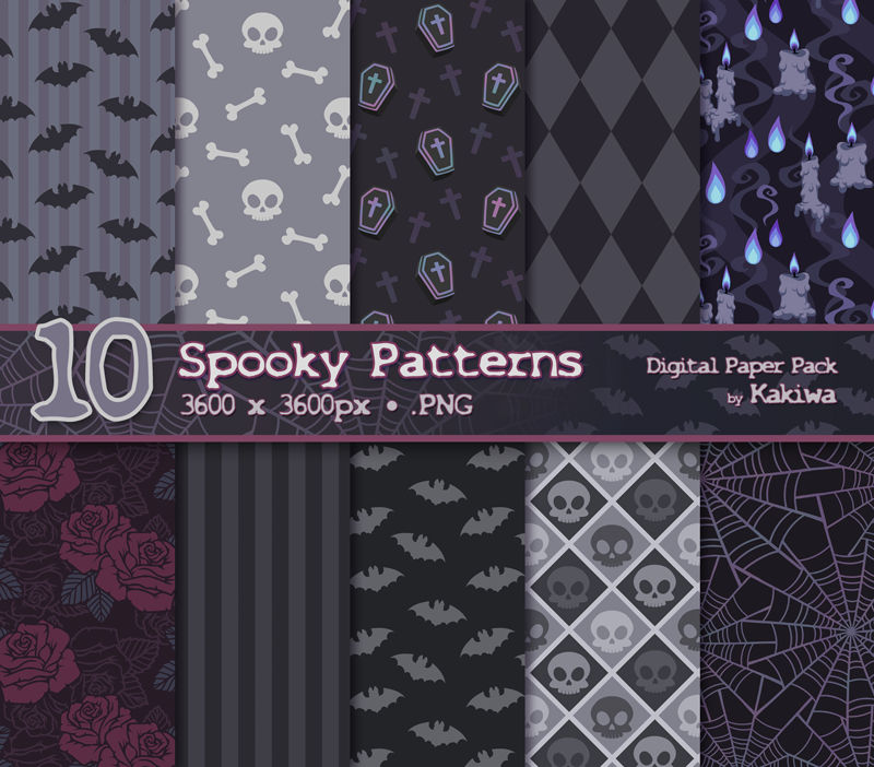 Spooky Patterns Pack by Korajora on DeviantArt