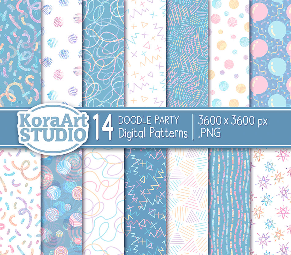 Doodle Party Pattern Pack By Korajora On Deviantart