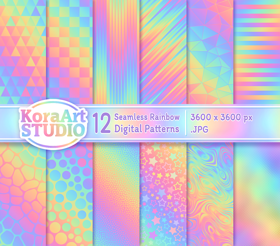 Seamless Rainbow Pattern Pack by Korajora on DeviantArt