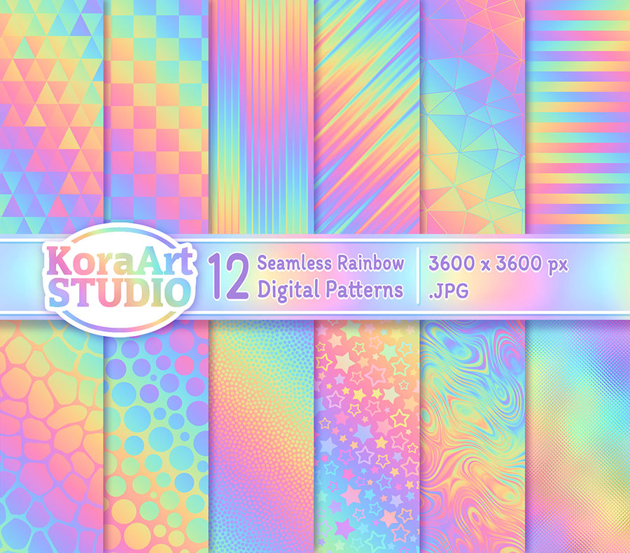 Seamless Rainbow Pattern Pack by Korajora on DeviantArt