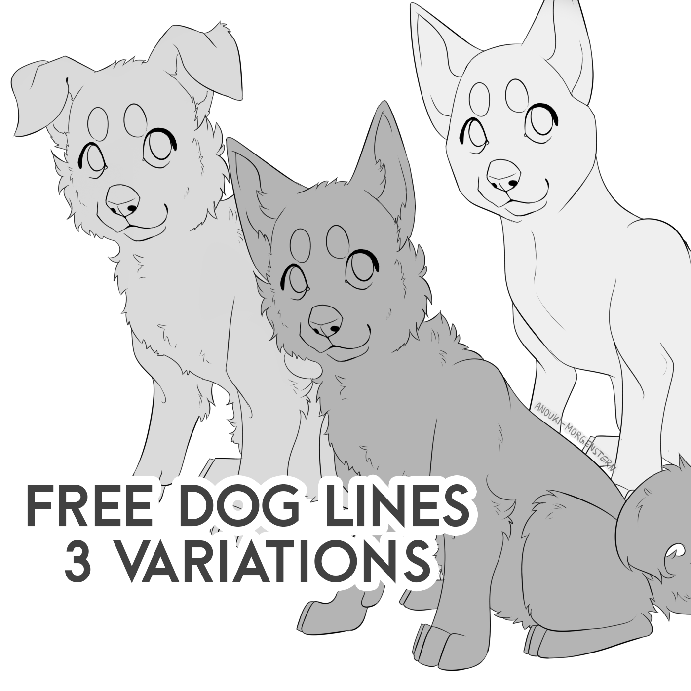 Free Cute Dog Lines by anouki-morgenstern on DeviantArt