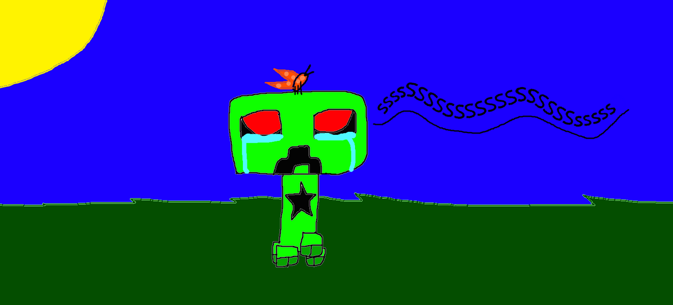 Creepy the Creeper with a Butterfly by Ask-Lord-Herobrine on DeviantArt