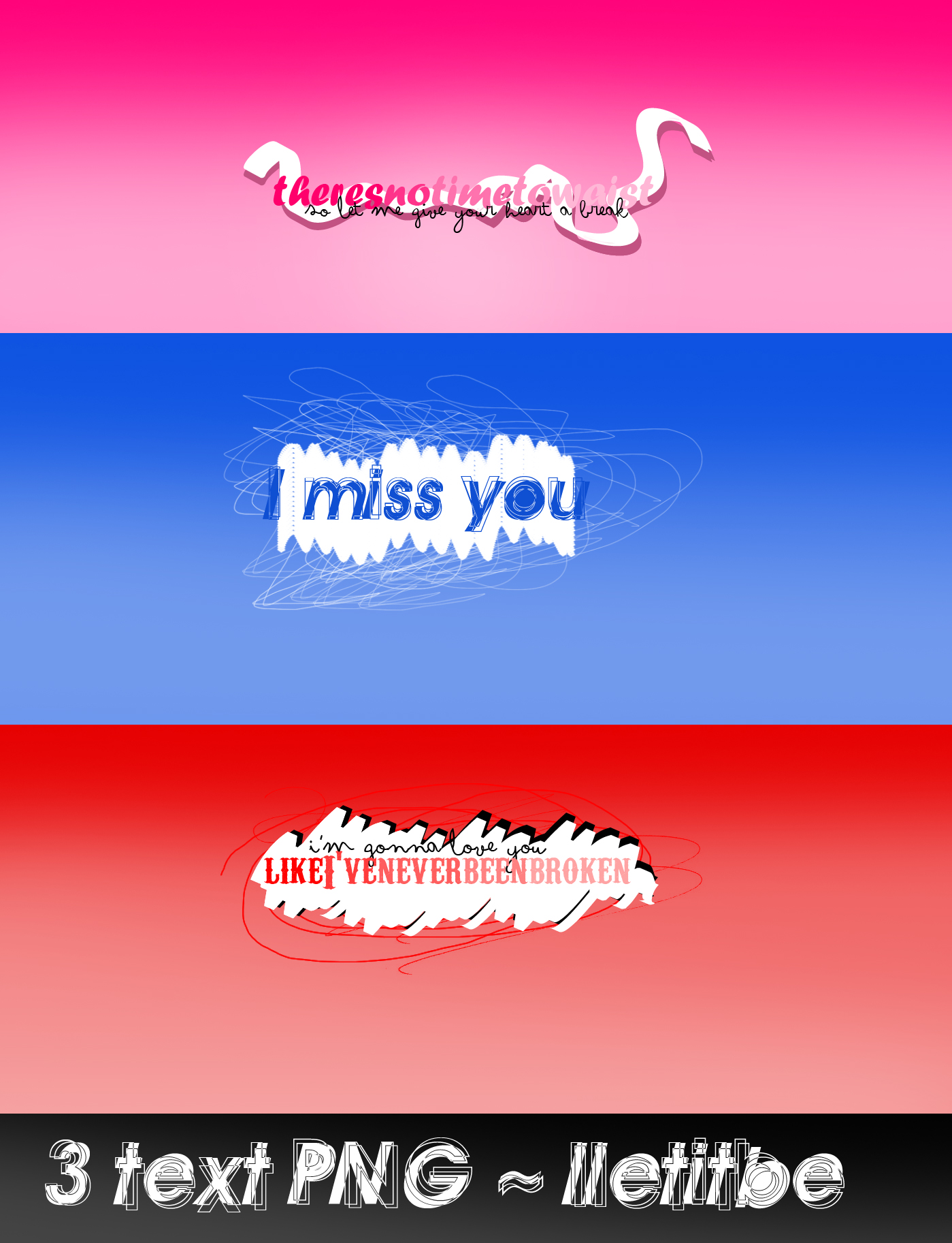 3 text png. by lletitbe on DeviantArt