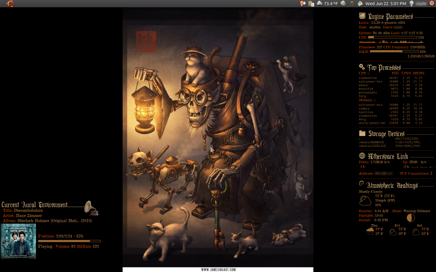 Steamy Conky on Ubuntu 11.04 by BeSlayed on DeviantArt
