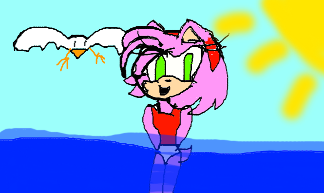 Amy at the beach by ddjj11 on DeviantArt