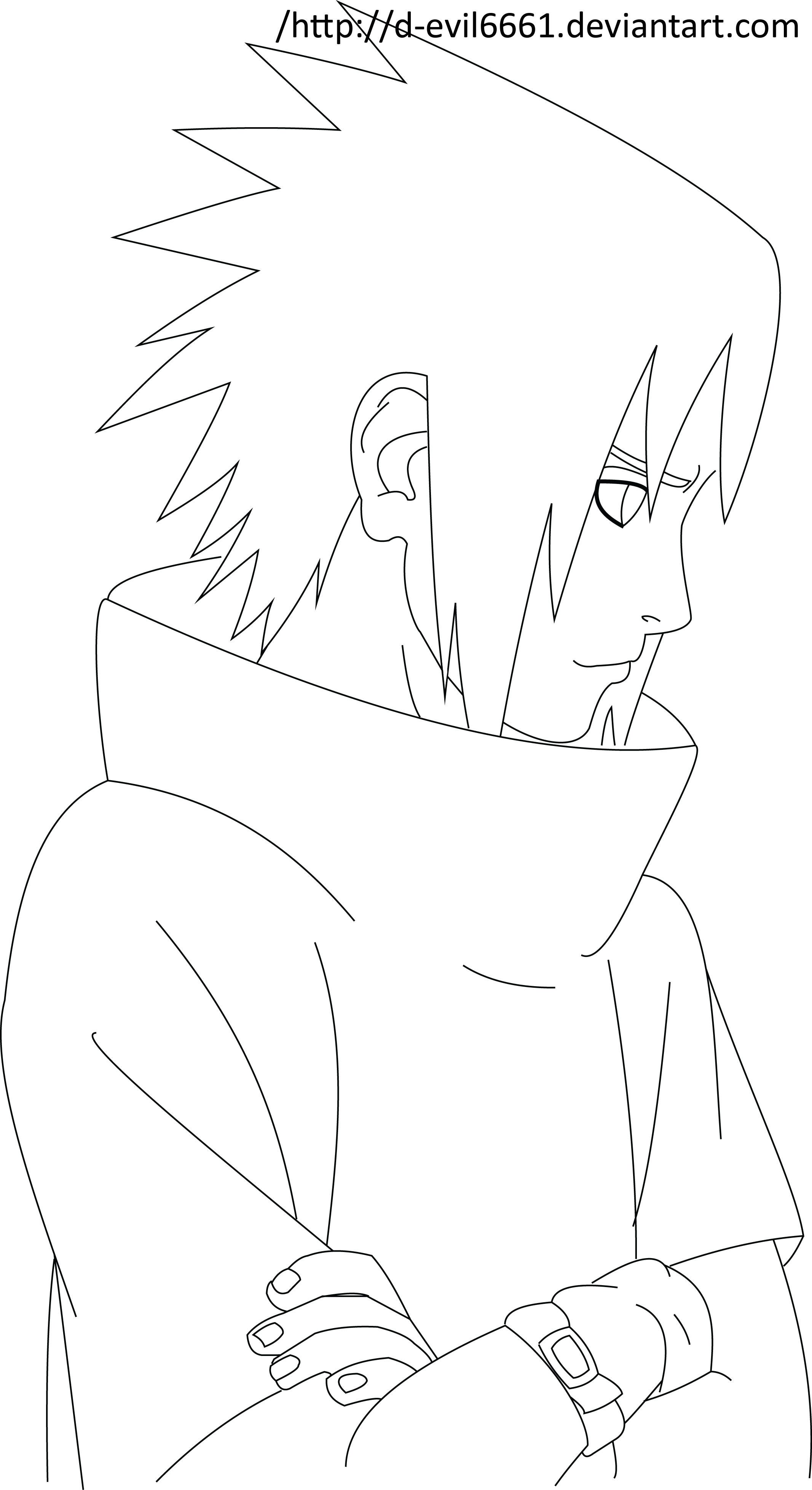 Sasuke Uchiha Lineart by D-Evil6661 on DeviantArt