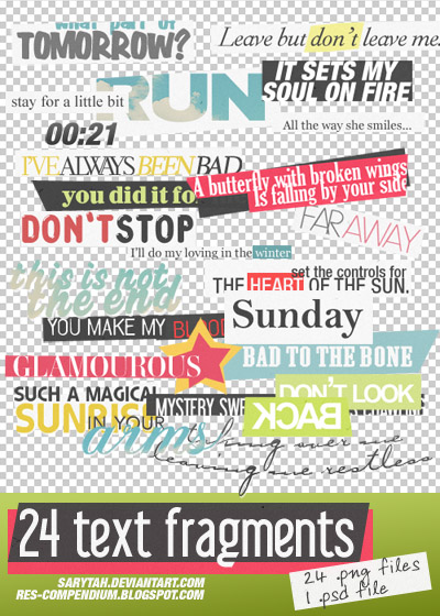 random text fragments by Sarytah on DeviantArt