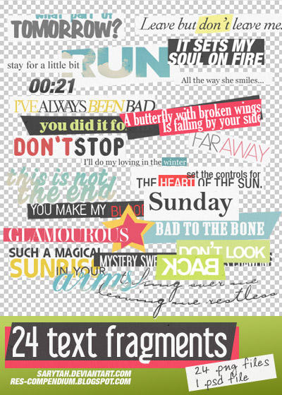 random text fragments by Sarytah on DeviantArt