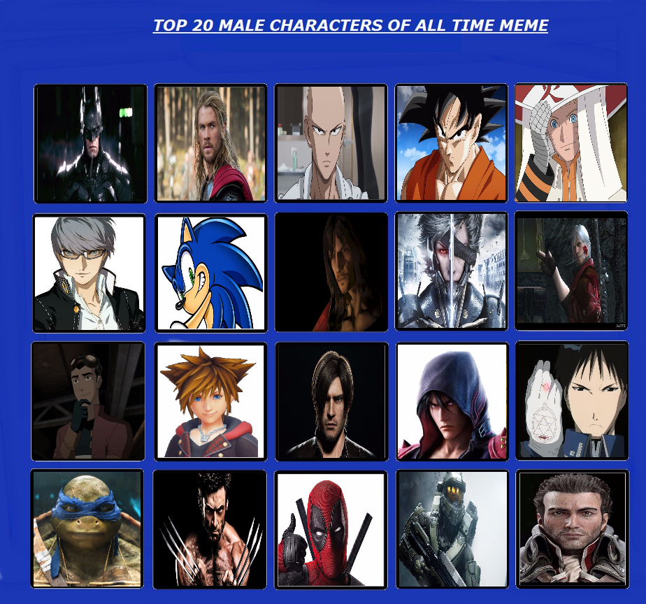 Top 20 Male Characters. by LucasRex on DeviantArt