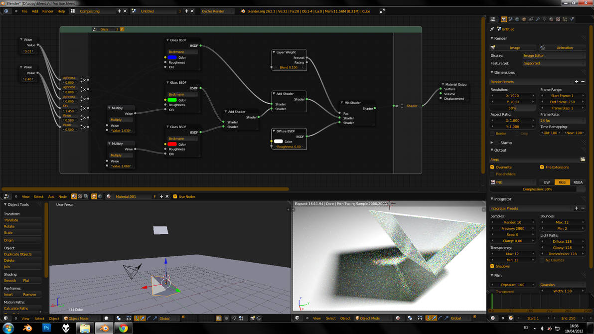 Glass with diffraction in Blender cycles by J4RV on DeviantArt