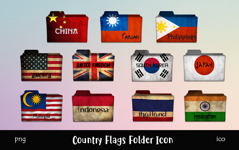 Country Flags Folder Icon by mimisyafiqah on DeviantArt