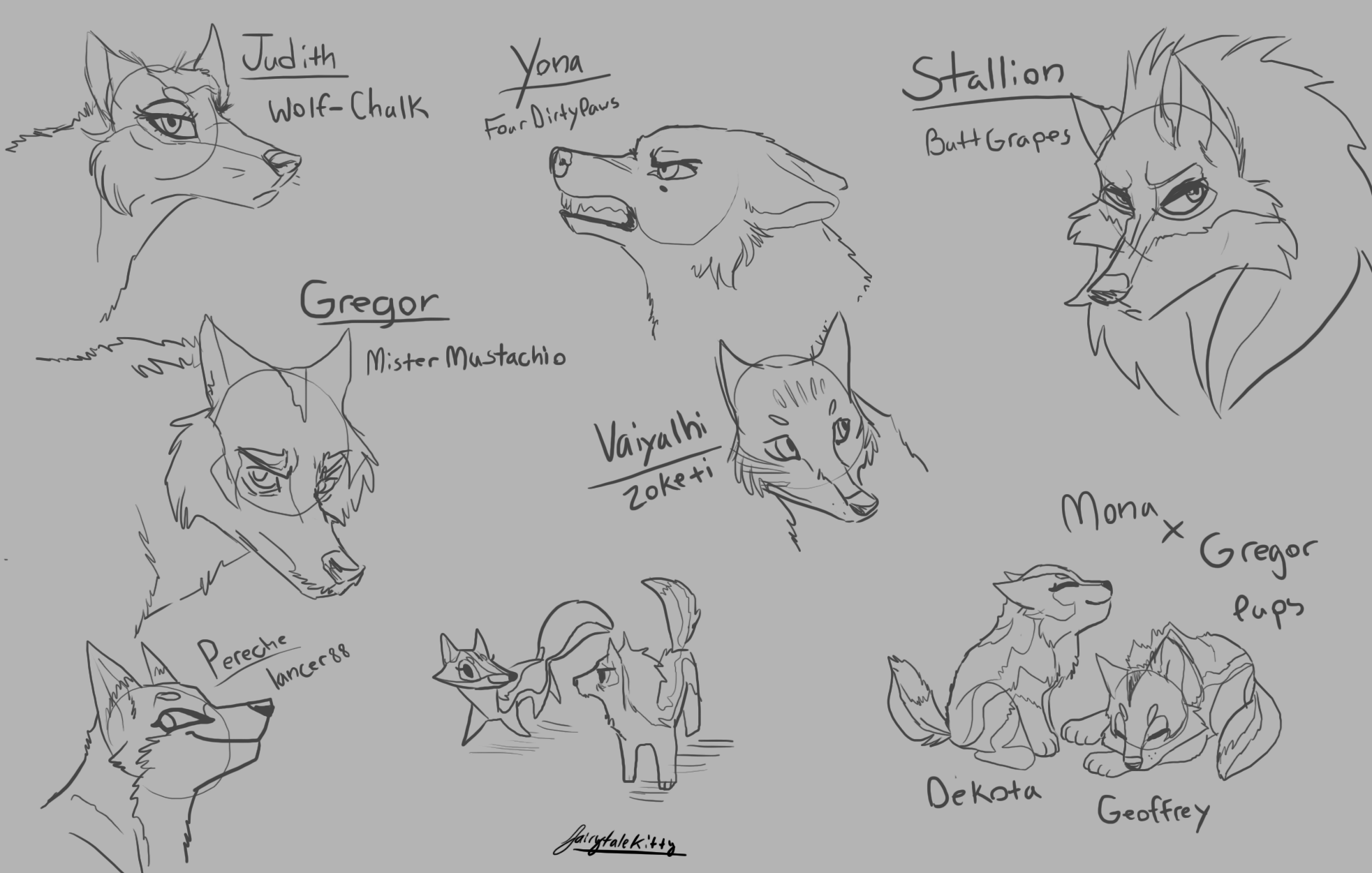 DotW- Wolf sketches by fairytalekitty on DeviantArt