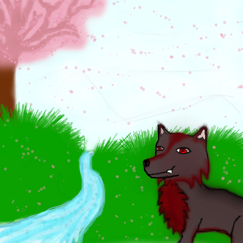 Cherry blossom wolf by bri28bri on DeviantArt