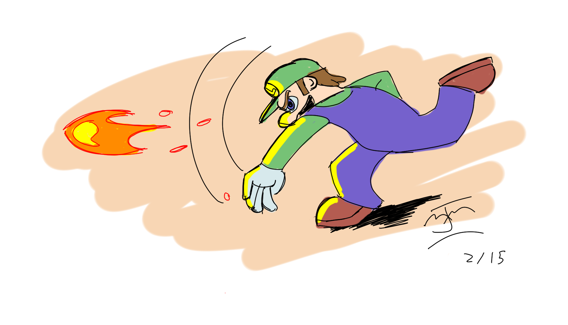 Luigi fire by STUFF-by-MJM on DeviantArt