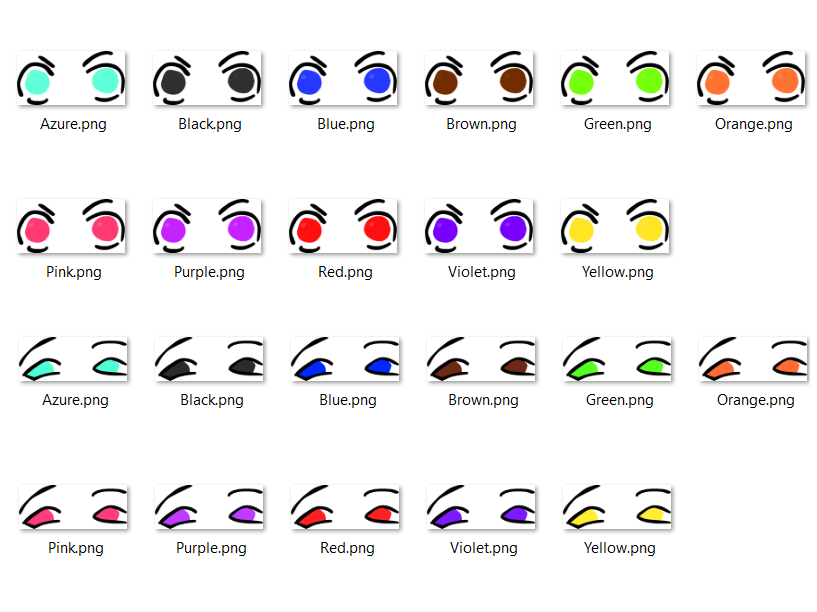 Walfas Custom: Recolored Eyes 79 and 80 by WalfasArchives on DeviantArt