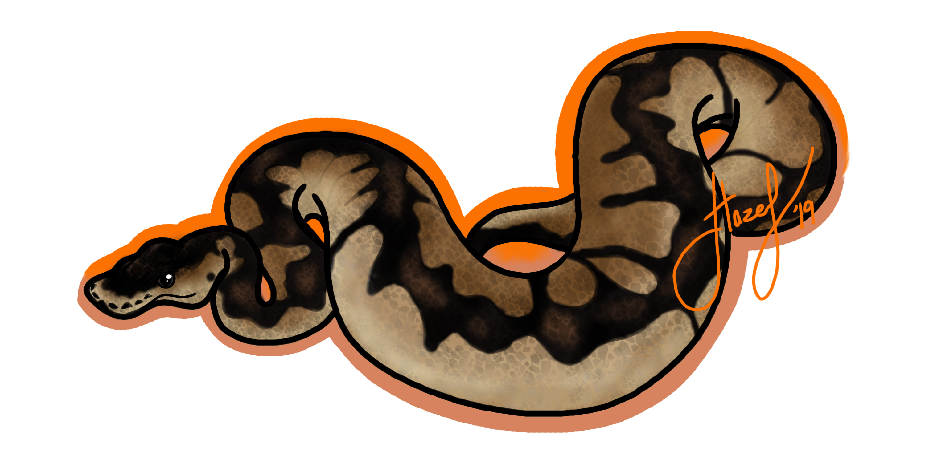 Orange Dream Clown Ball Python by TheHazelnator on DeviantArt