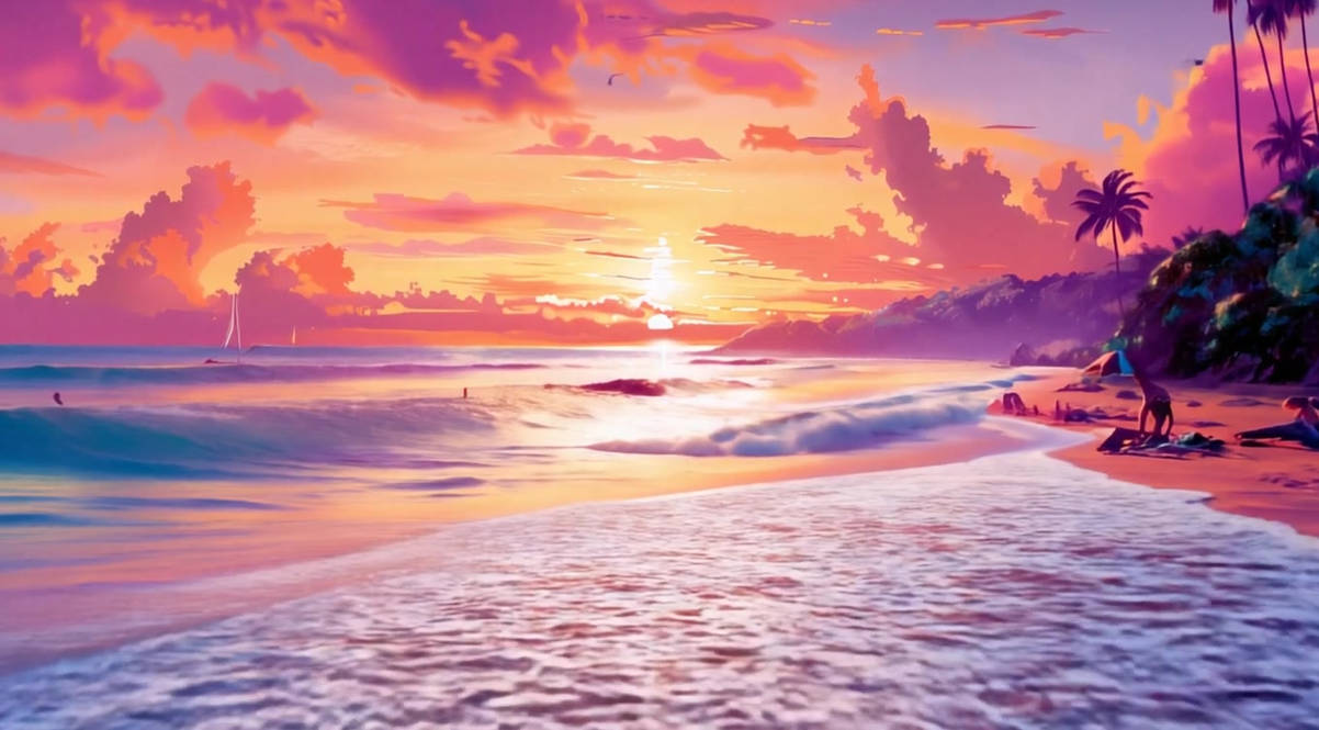 On the beach, Animation by stgbr on DeviantArt