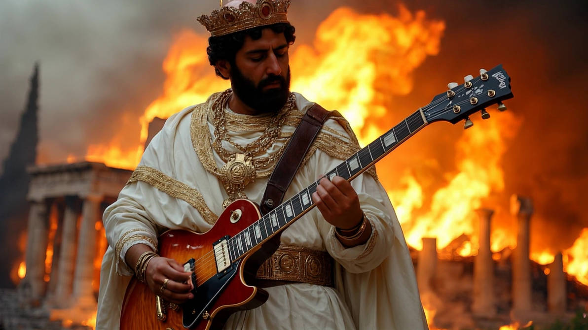 Nero playing while Rome burns by stgbr on DeviantArt