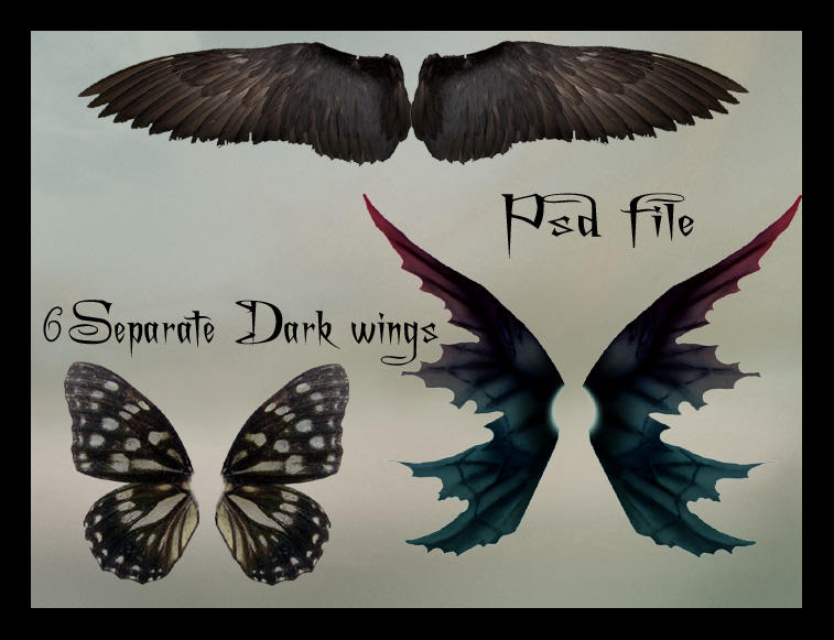 psd dark wings set by Adaae-stock on DeviantArt