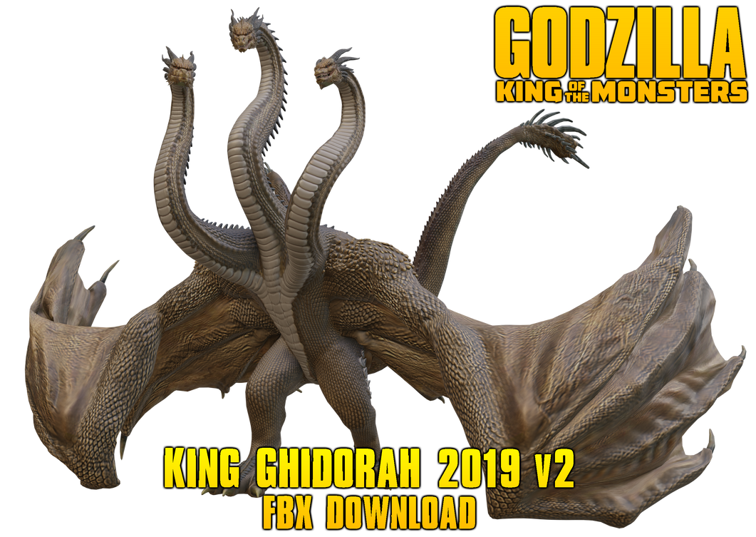 Godzilla KOTM - King Ghidorah V2 FBX + DL by Lukiethewesley13 on DeviantArt