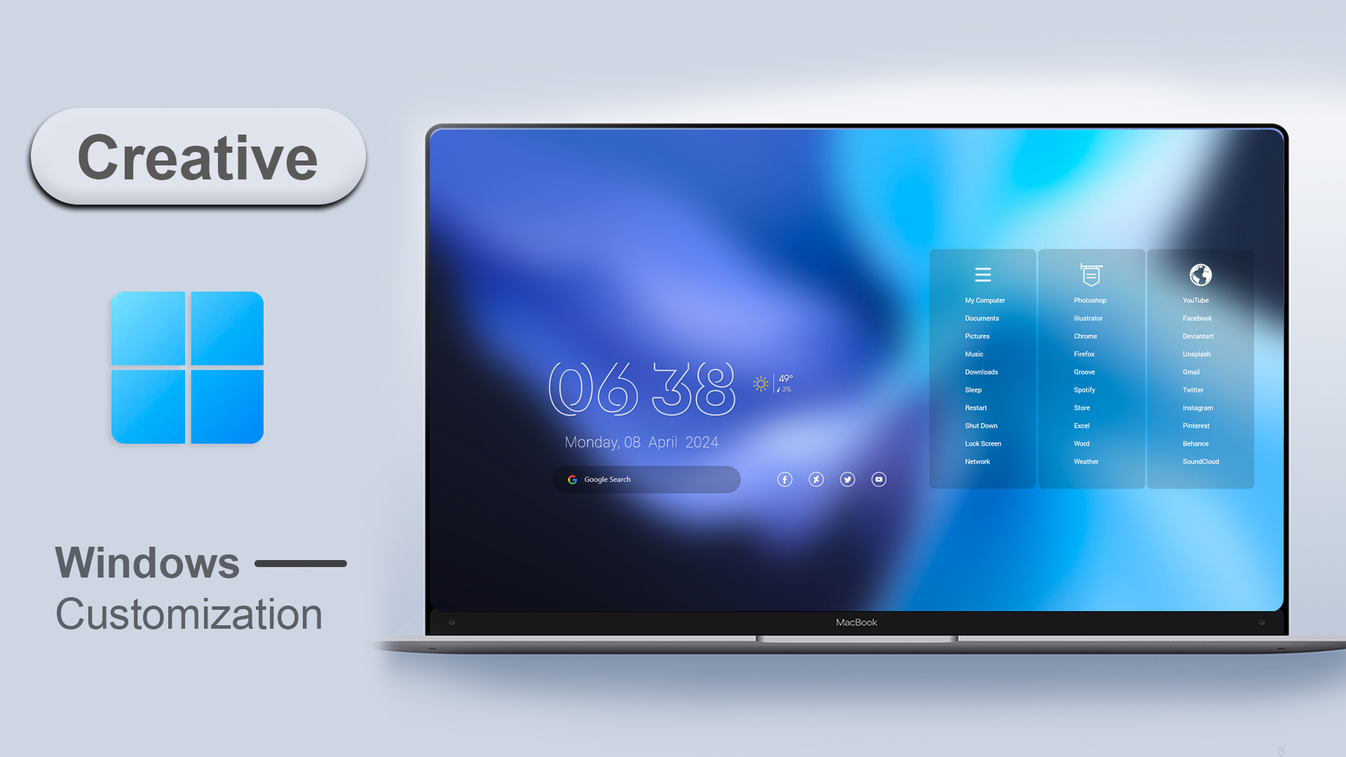 Win Creative 1.02 ( Rainmeter ) by linkvegas12 on DeviantArt