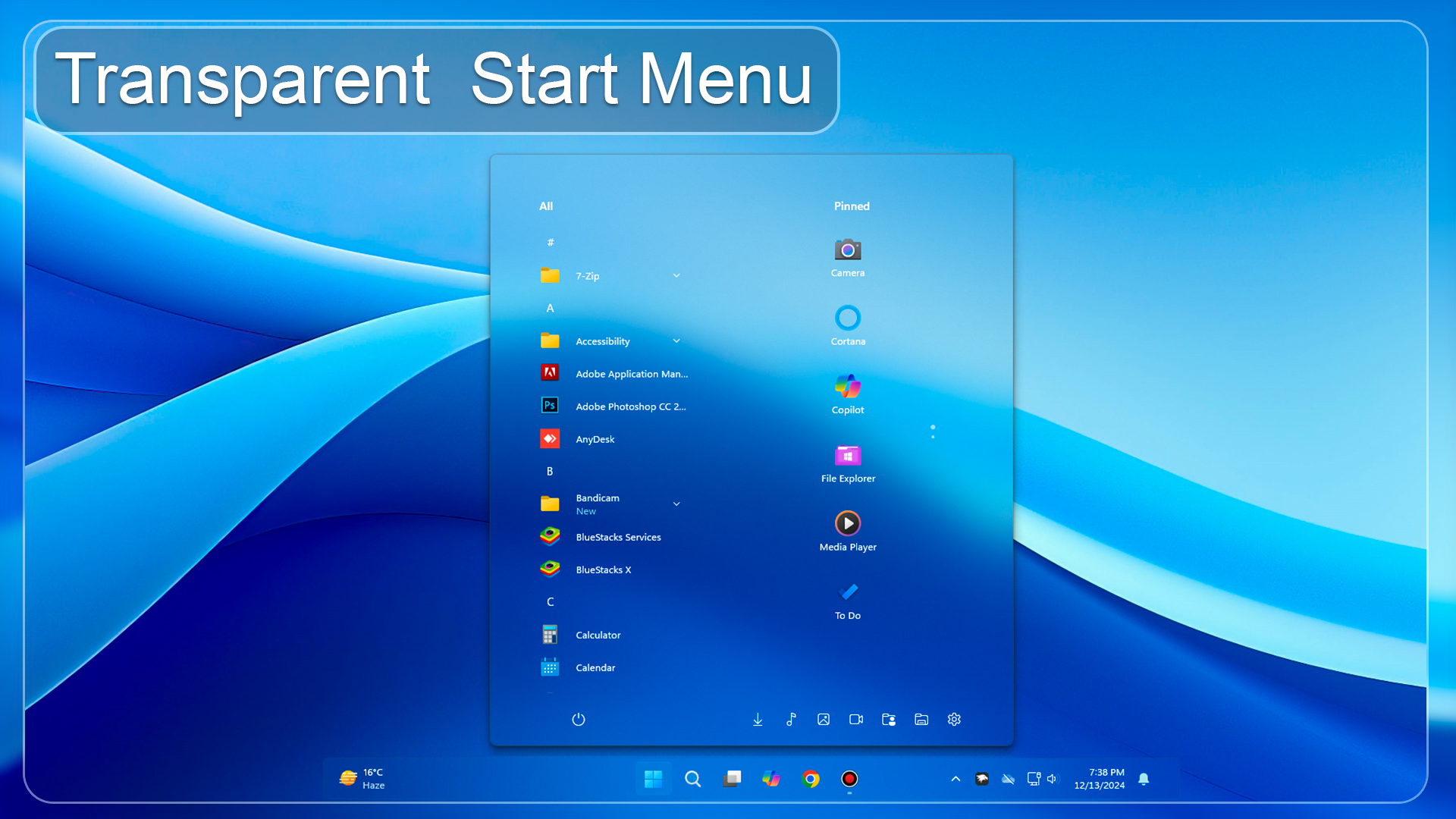 Win 11 Transparent Start Menu Redux by linkvegas12 on DeviantArt