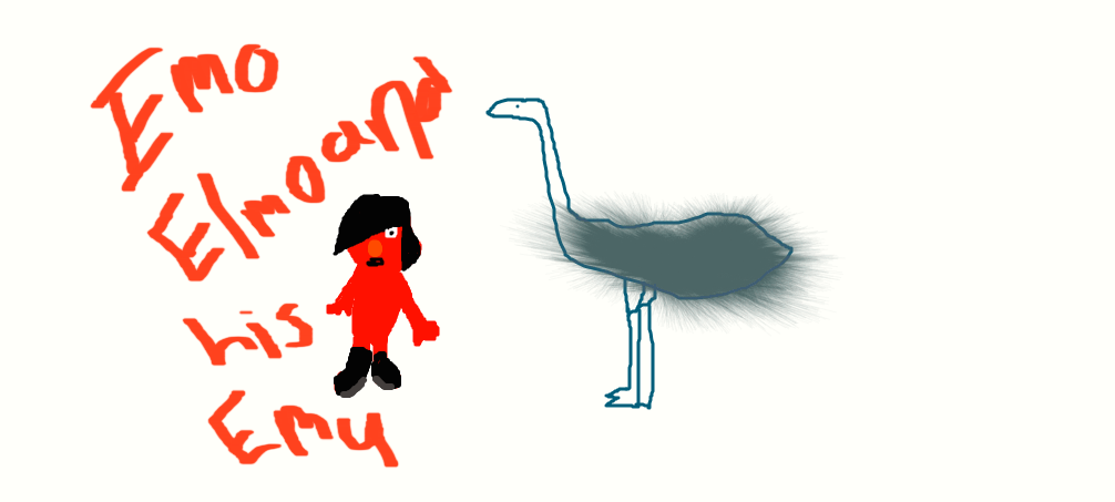 Emo Elmo and His Emu by RhythKappukeki on DeviantArt