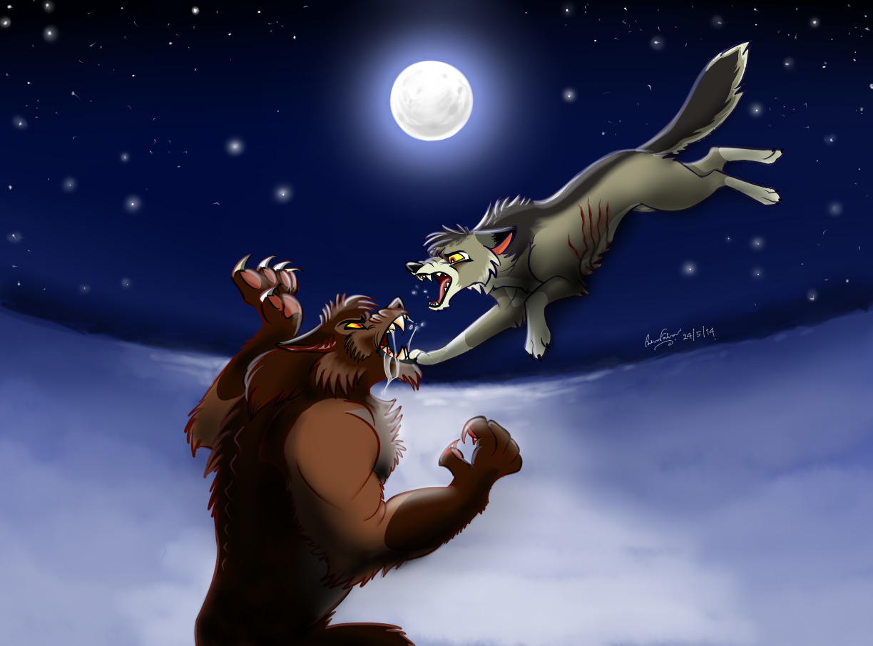 Full Moon Fight by R-FakonWolf on DeviantArt