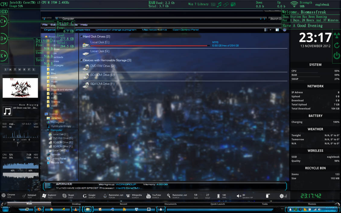 Practicle Rainmeter HUD by Biomassfreak on DeviantArt