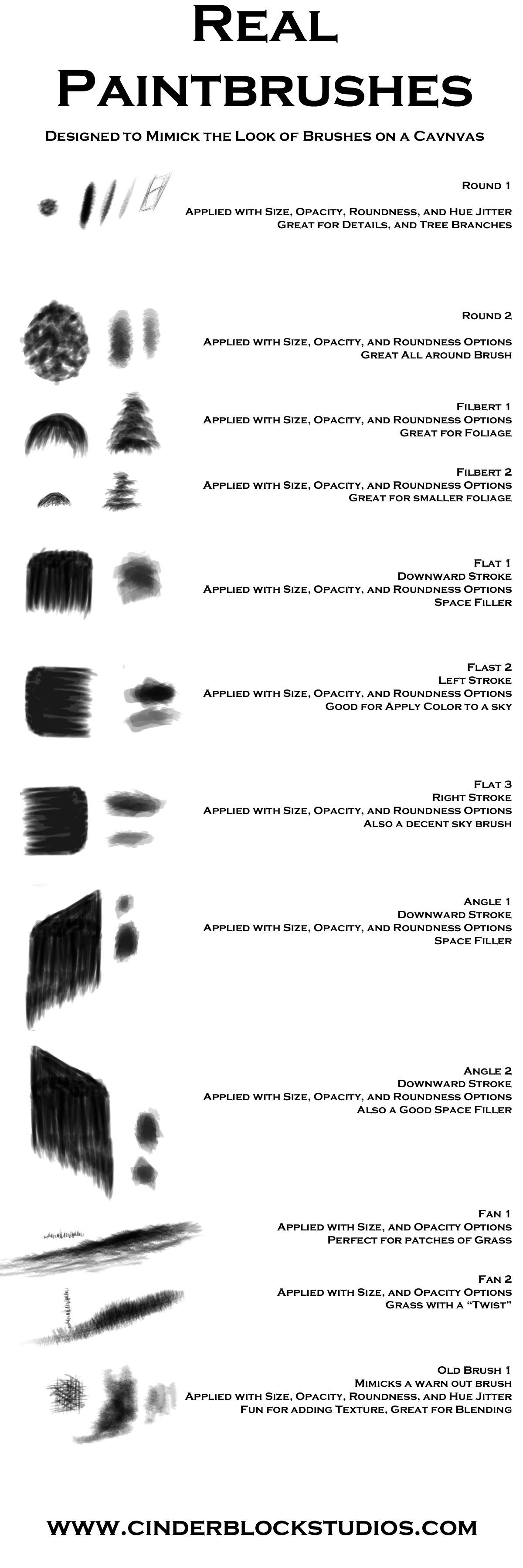 Real Paintbrushes (For Photoshop) by CinderBlockStudios on DeviantArt