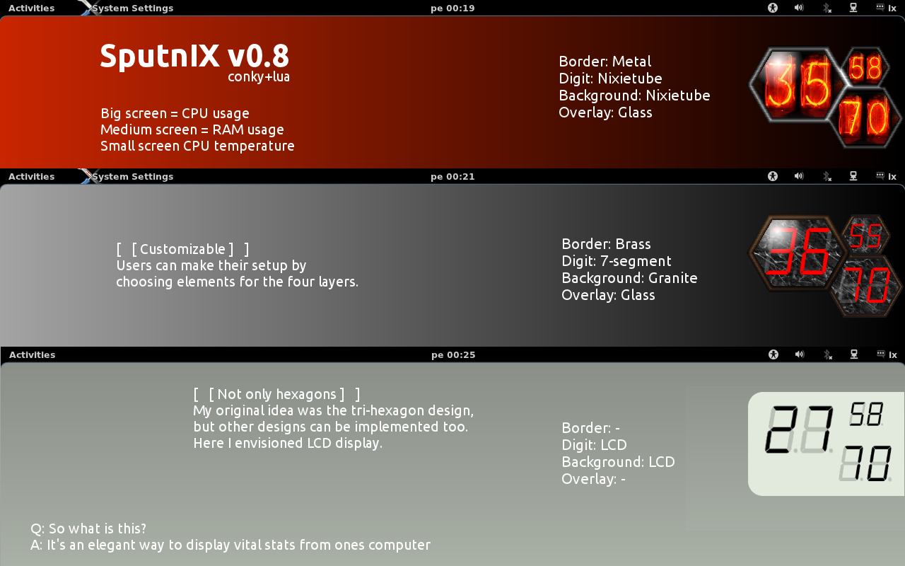 Conky-theme: SputnIX by DeusIX on DeviantArt