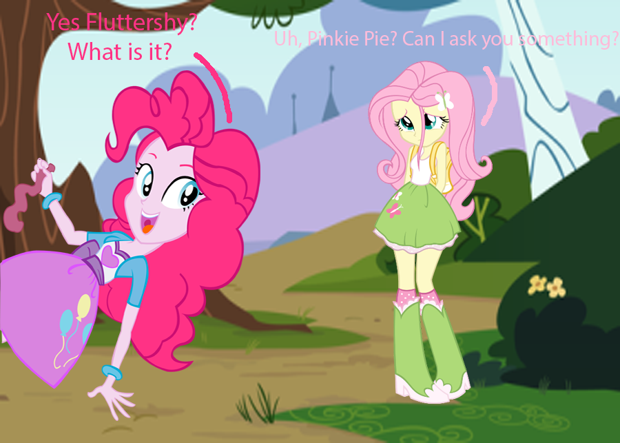 Fluttershy Asks Pinkie Pie by kTd1993 on DeviantArt