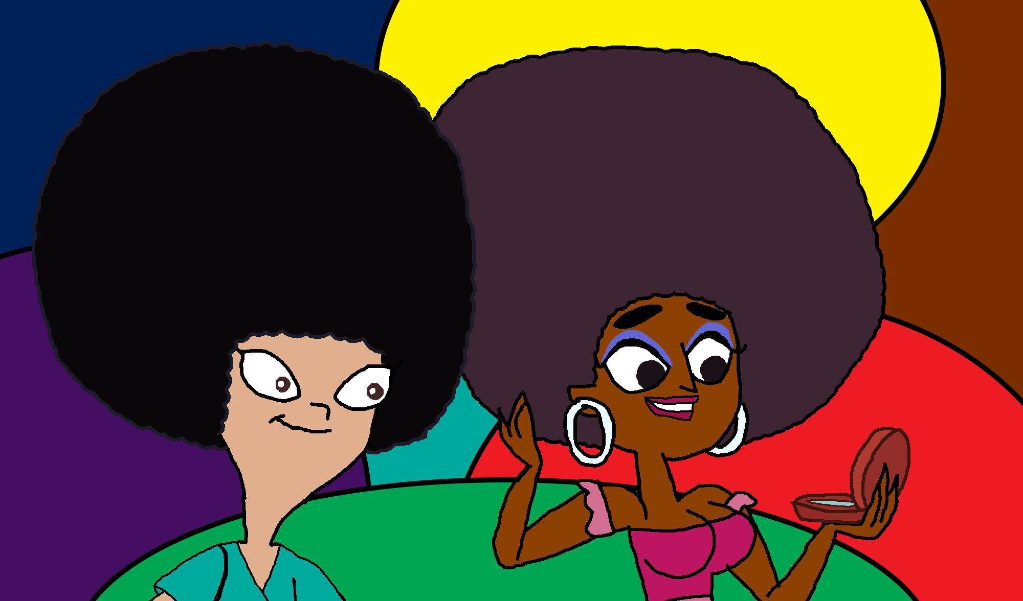 Stacy and Anne Maria with Afros by kTd1993 on DeviantArt