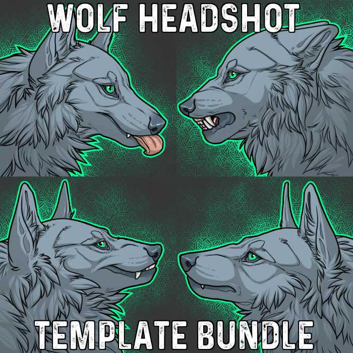 Wolf Headshot Template Bundle by mistywren on DeviantArt