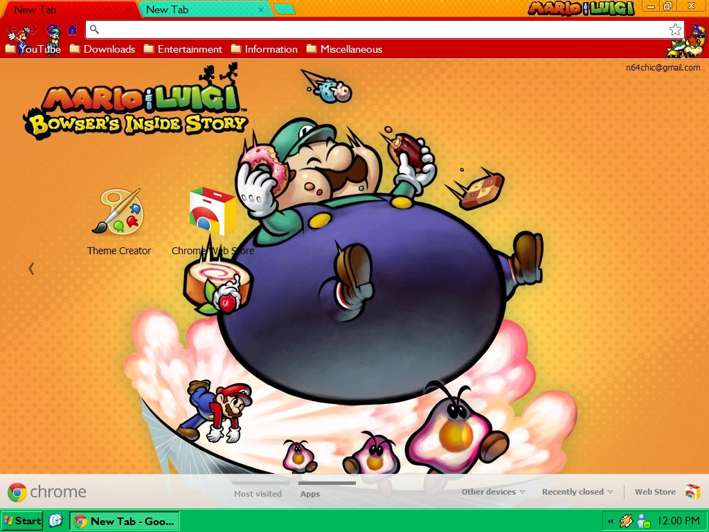 Mario and Luigi: BIS Google Chrome Theme by N64chick on DeviantArt