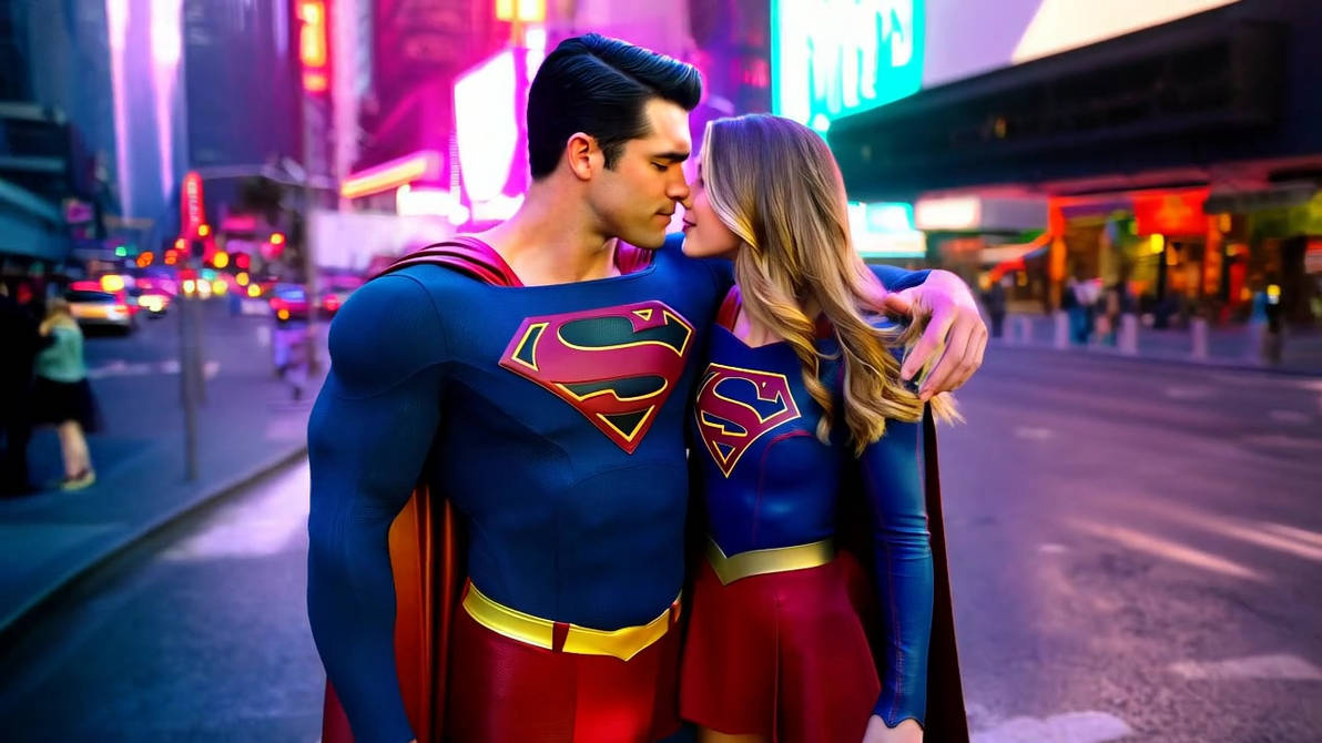 Superman and Supergirl Kiss by WillowTreeCat on DeviantArt