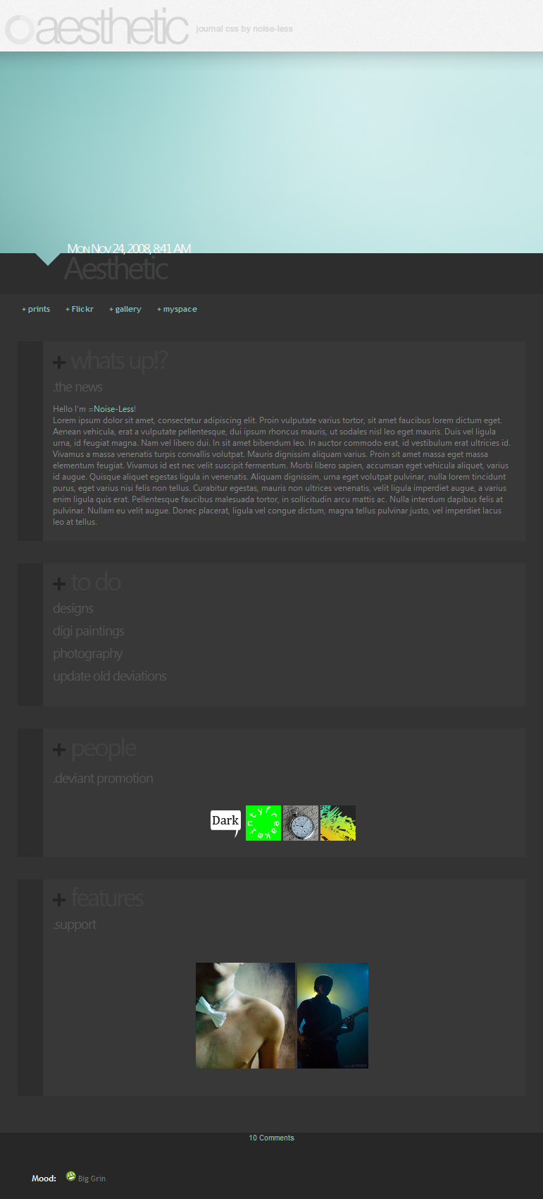 + aesthetic CSS by Noise-Less on DeviantArt