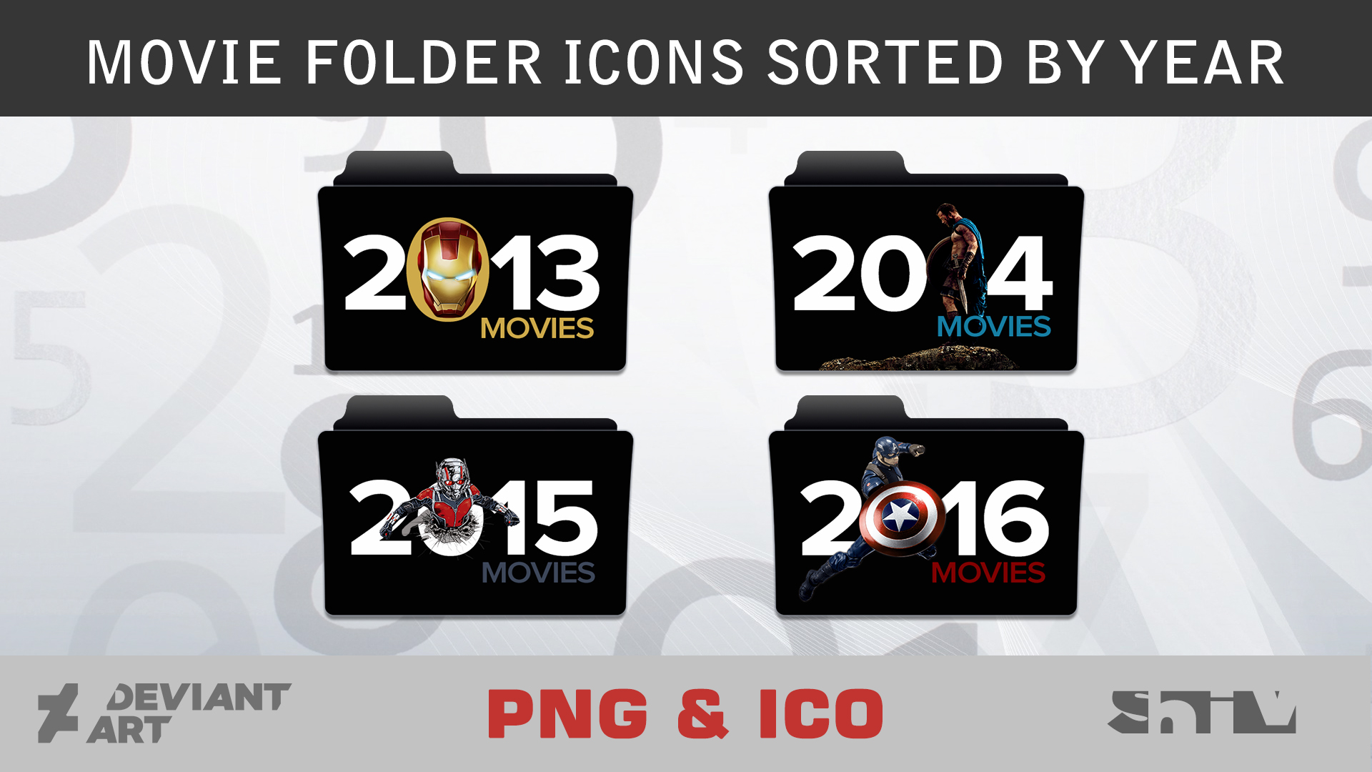 Movie Folder Icons sorted by year by Shiva107 on DeviantArt