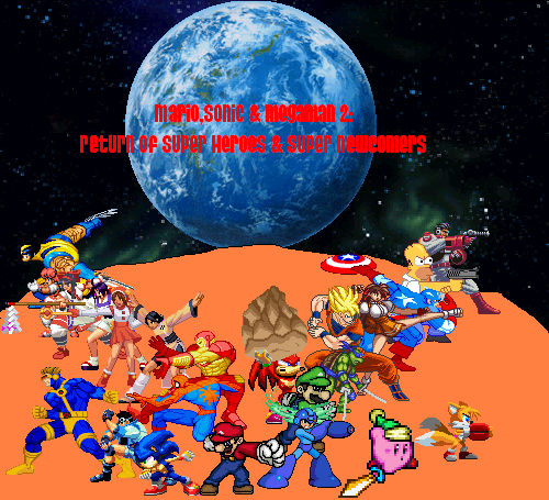 Mario, Sonic, and Mega Man 2 - Super Newcomers by lamp02 on DeviantArt